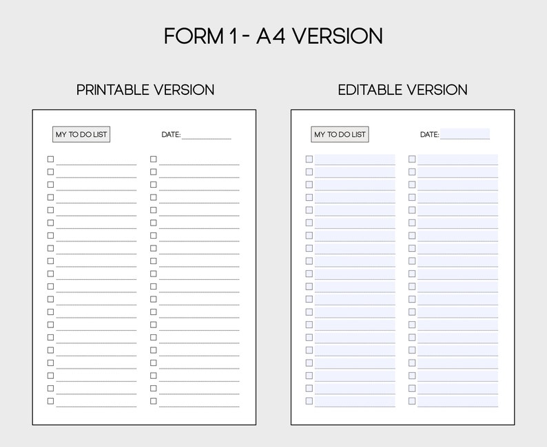 Editable to Do List Bundle, Daily Task List Template, Downloadable PDF ...