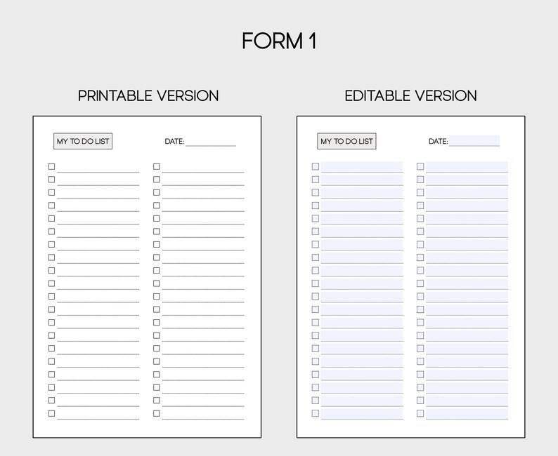 Checklist Template Bundle, Printable Editable to Do Checklists, Daily ...