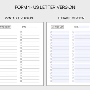 Editable to Do List Bundle, Daily Task List Template, Downloadable PDF ...