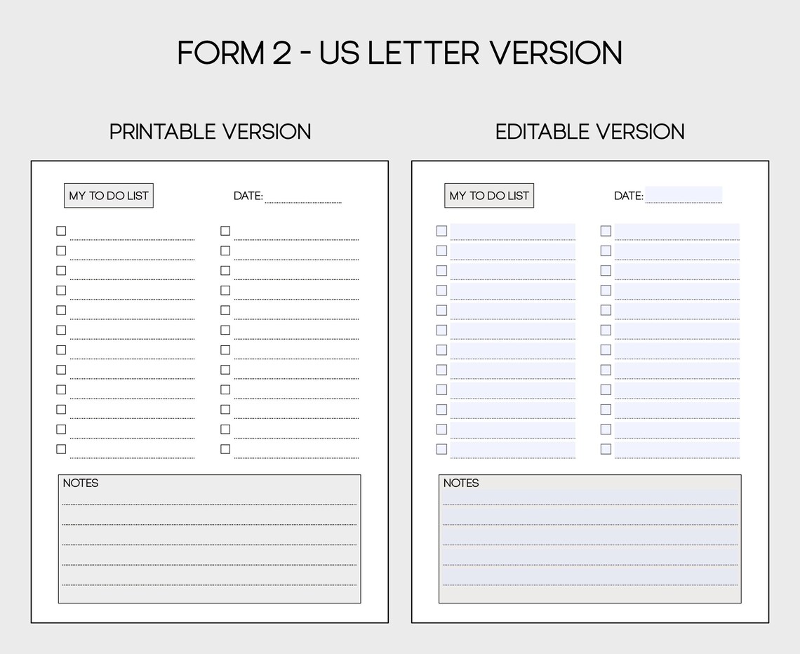 Editable to Do List Bundle, Daily Task List Template, Downloadable PDF ...