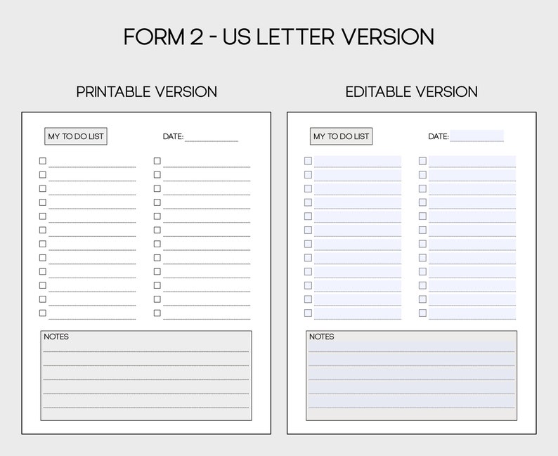 Editable to Do List Bundle, Daily Task List Template, Downloadable PDF ...