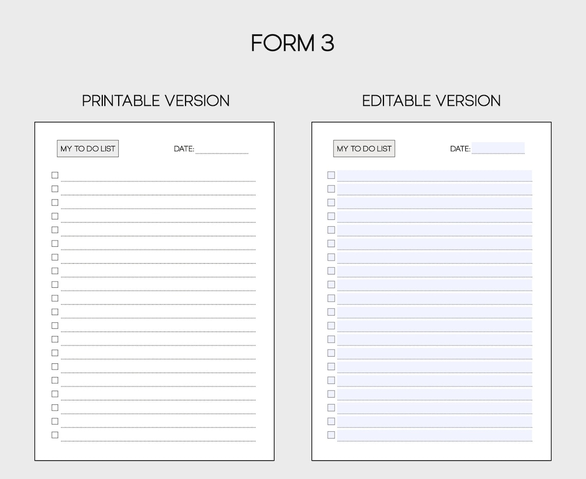 Checklist Template Bundle, Printable Editable to Do Checklists, Daily ...