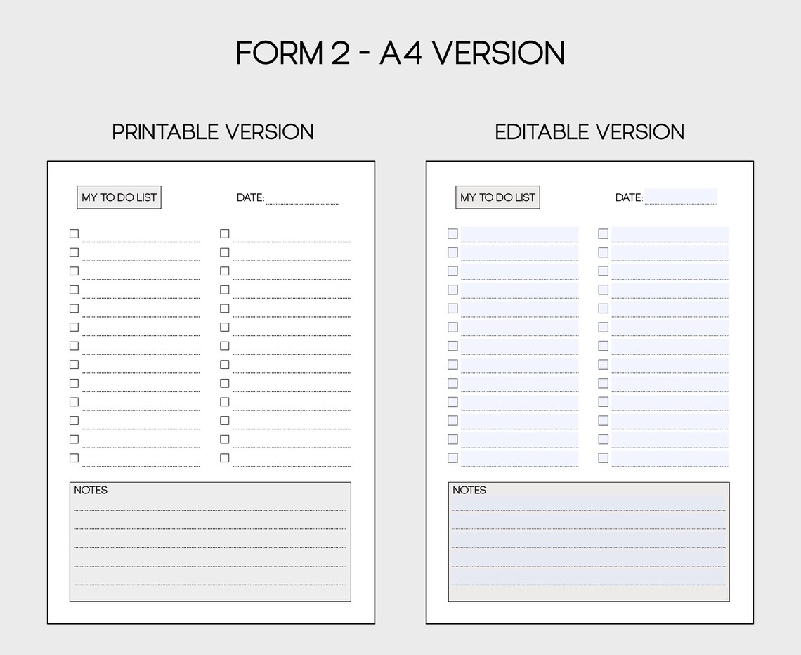Editable to Do List Bundle, Daily Task List Template, Downloadable PDF ...