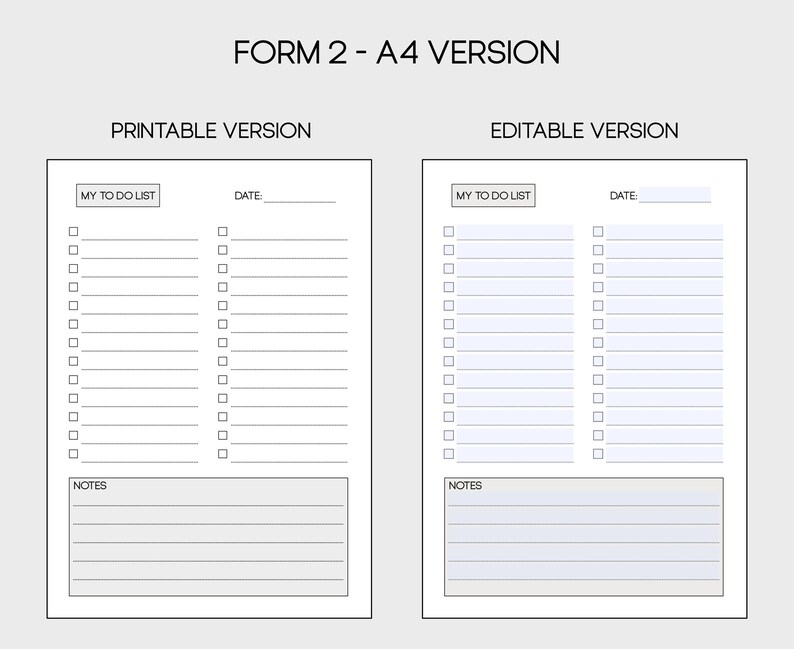 Editable to Do List Bundle, Daily Task List Template, Downloadable PDF ...