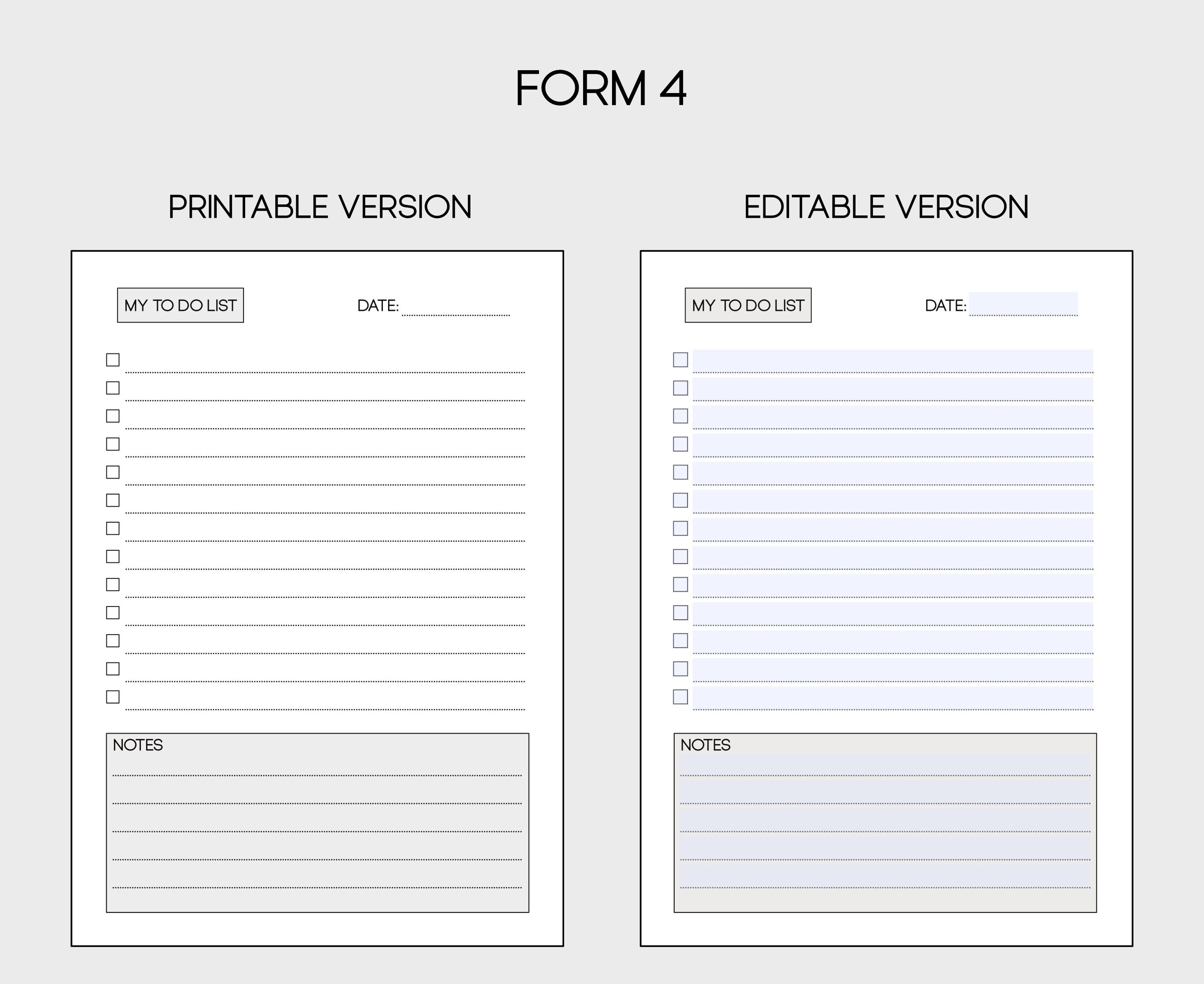 Checklist Template Bundle, Printable Editable to Do Checklists, Daily ...