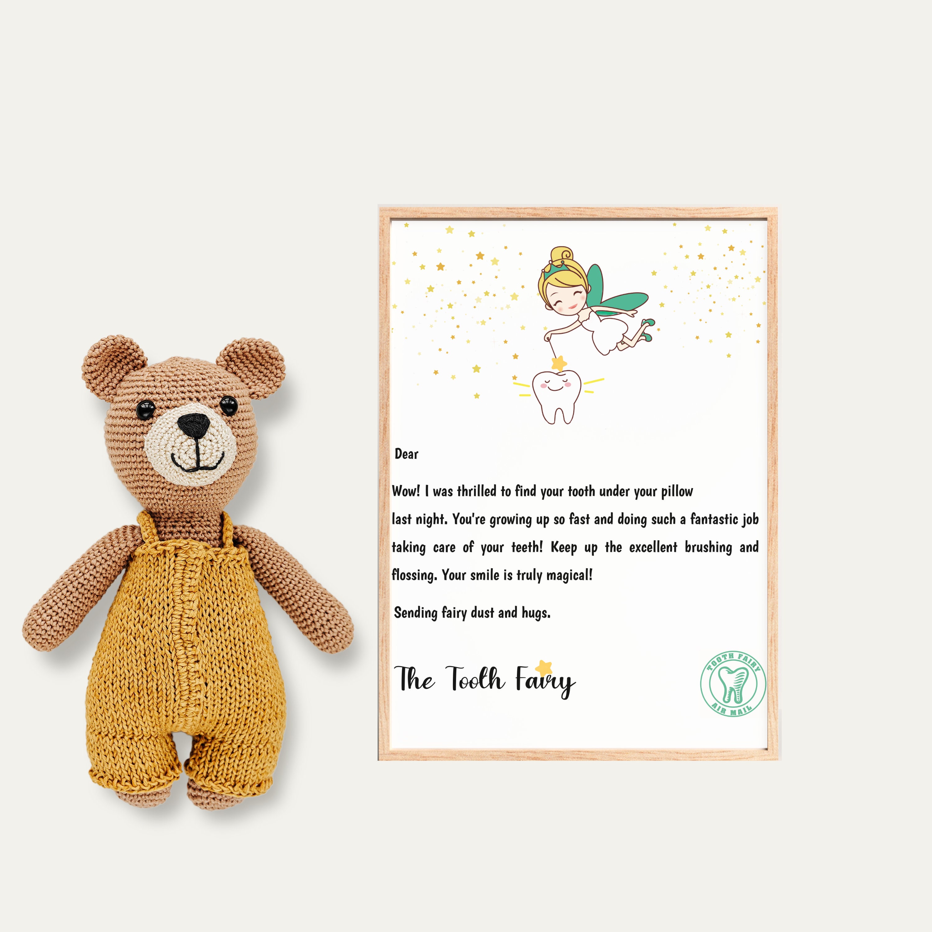 Tooth Fairy Letter With Tooth Fairy Receipt,tooth Fairy Accessory, Blue ...