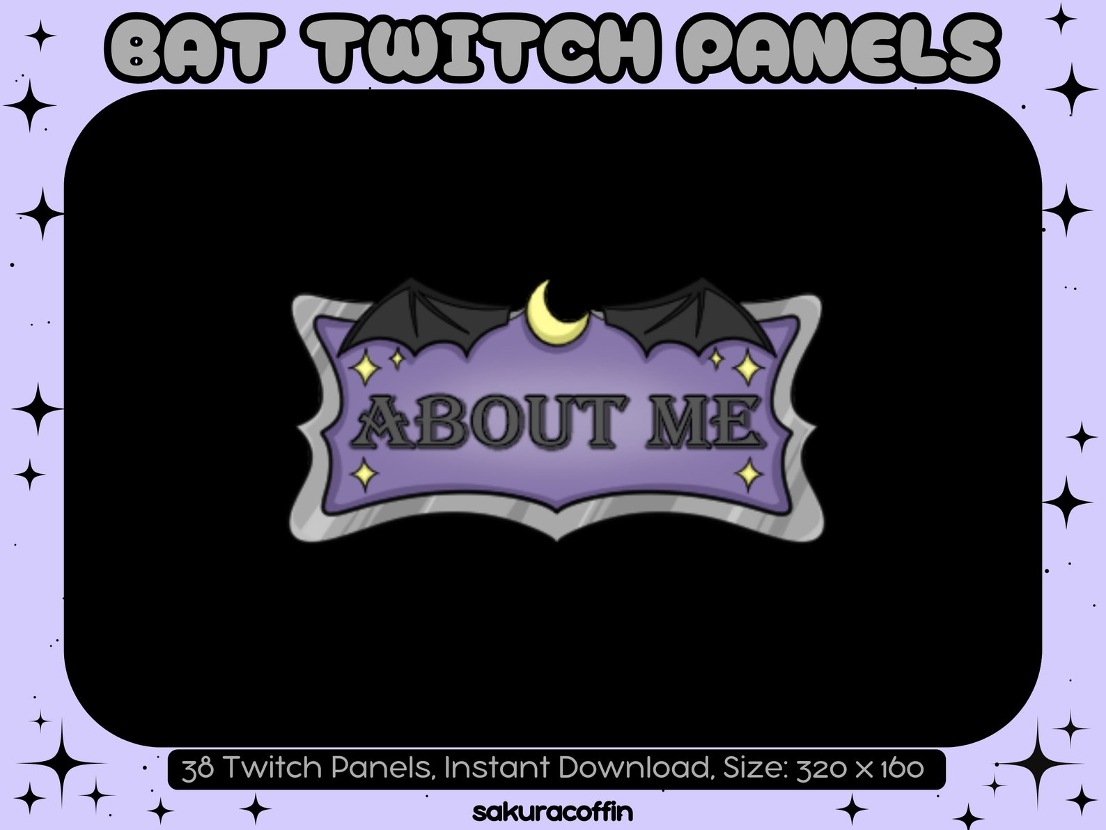 Purple Bat Wing Panels | 38 Twitch Panels | - Etsy