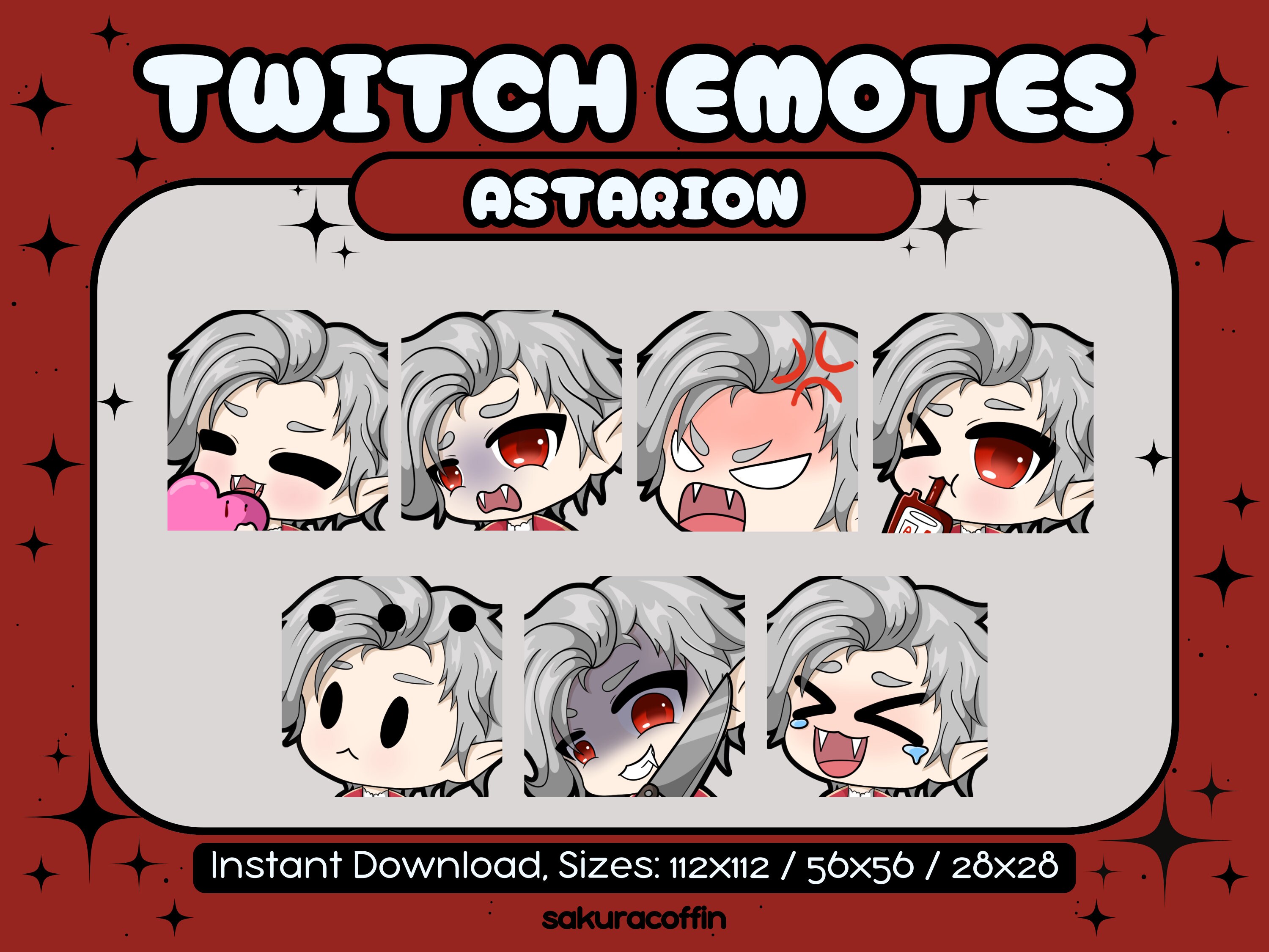 Astarion Bg3 Emotes 7 Emotes for Twitch and Discord - Etsy
