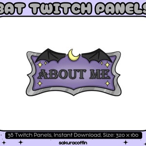 Purple Bat Wing Panels | 38 Twitch Panels | - Etsy