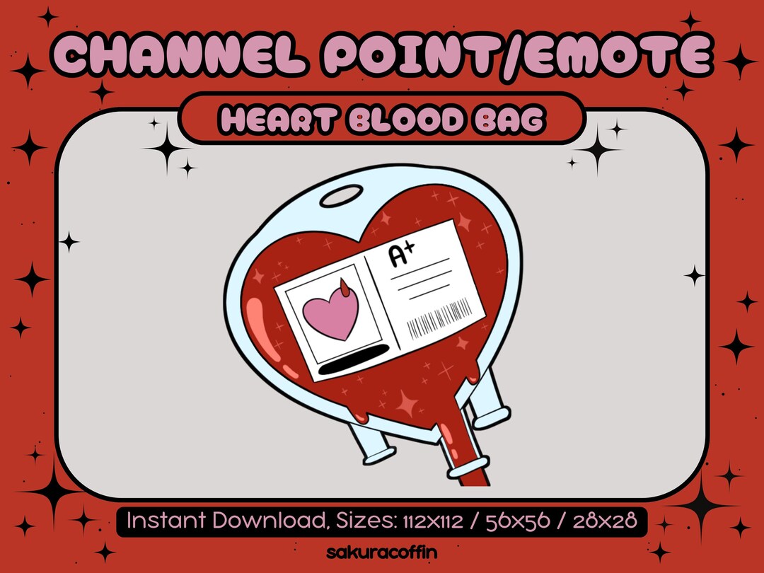 Heart Shaped Blood Bag Channel Point Icon | Twitch Channel Points ...