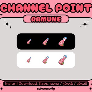 Strawberry Ramune Drink | Cute Twitch Channel Point Icon / Emote | - Etsy
