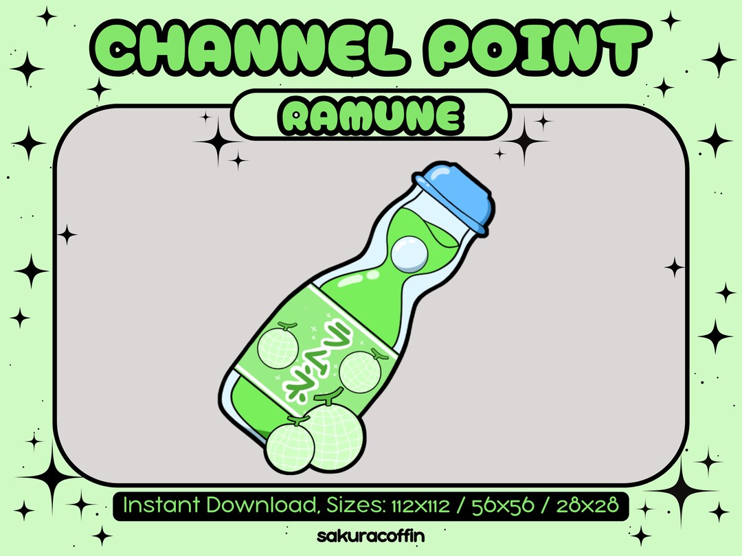 Melon Ramune Drink | Cute Twitch Channel Point Icon / Emote | - Etsy