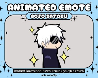 Cute Jjk Gojo Emotes | 6 Kawaii Emotes for Twitch and Discord | - Etsy