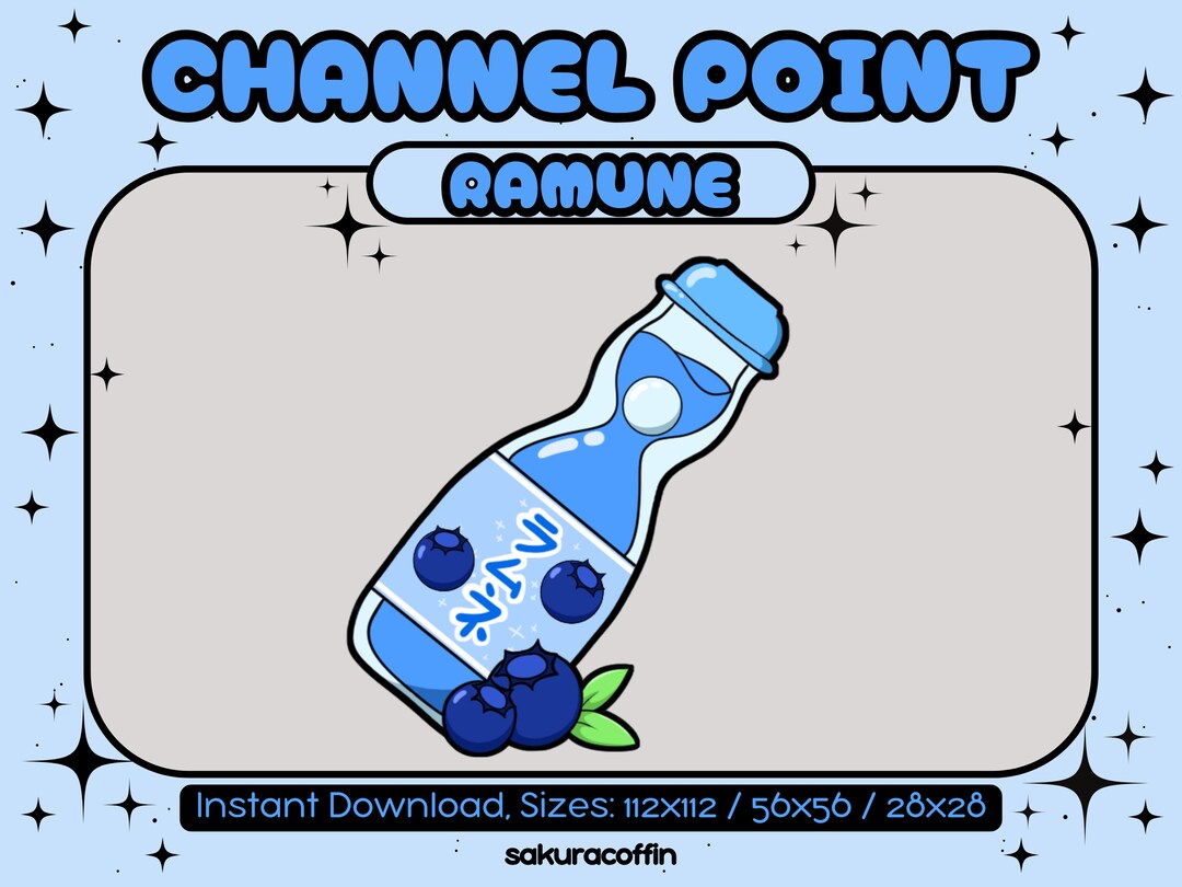 Blueberry Ramune Drink | Cute Twitch Channel Point Icon / Emote | - Etsy
