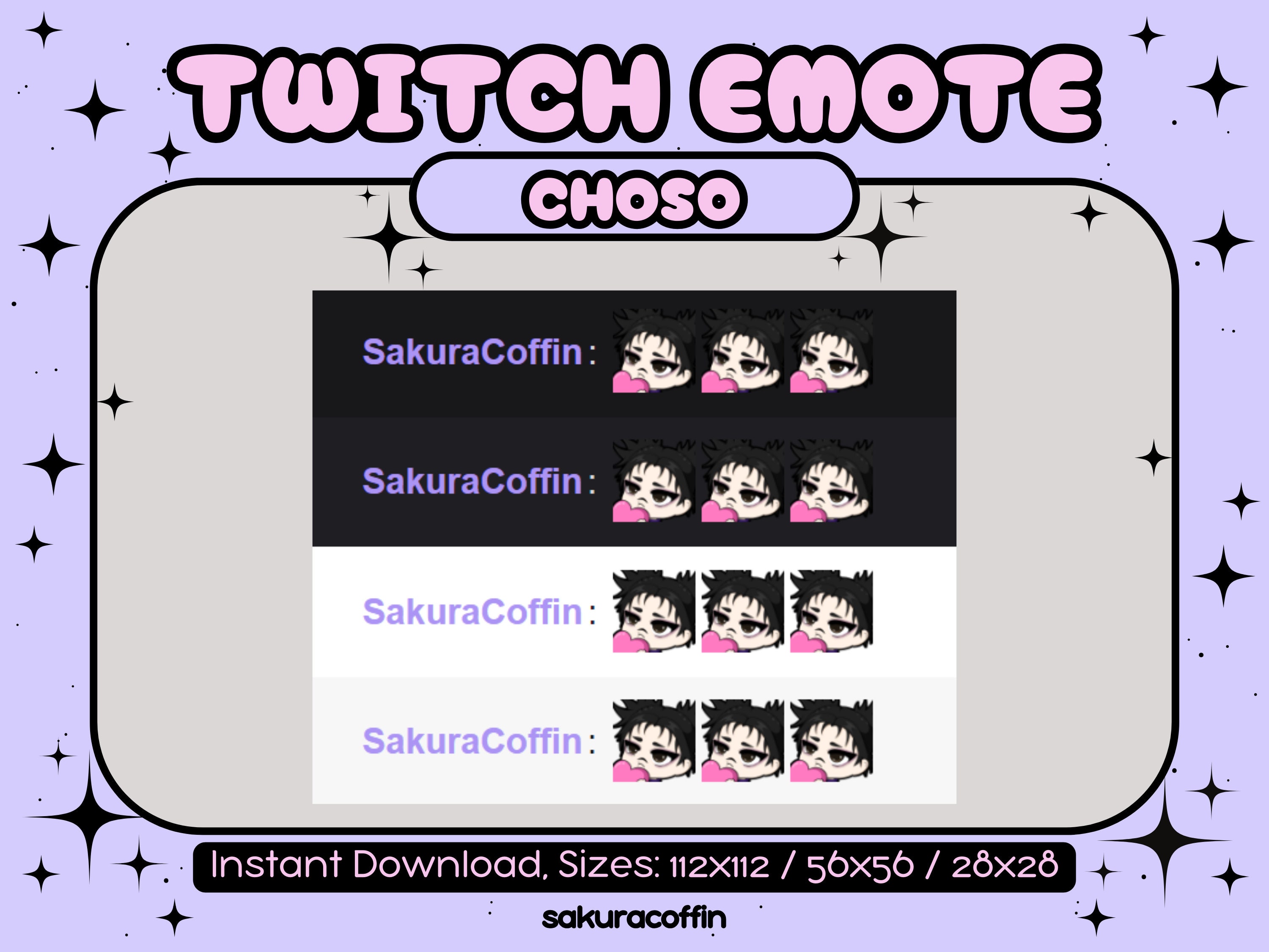 Jjk Choso Heart Emote | 1 Cute Emote for Twitch | - Etsy