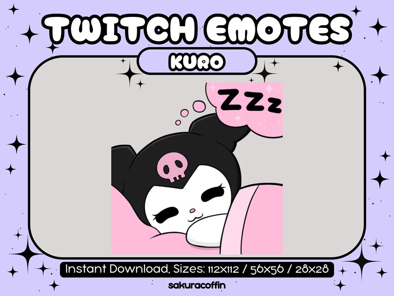 Kuro White Plush Sleep Emote | 1 Cute Emote for Twitch | - Etsy