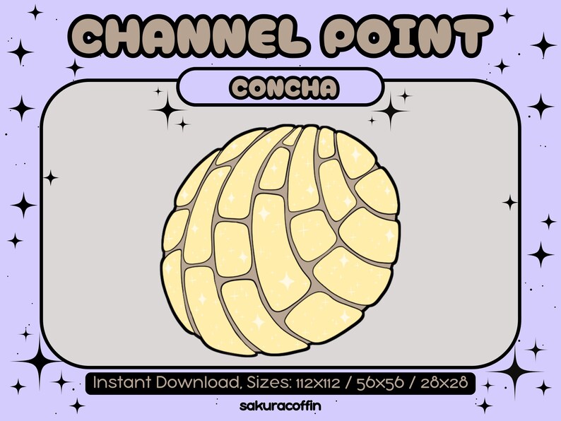 Yellow Concha Sweet Bread Channel Point Icon | Twitch Channel Points ...