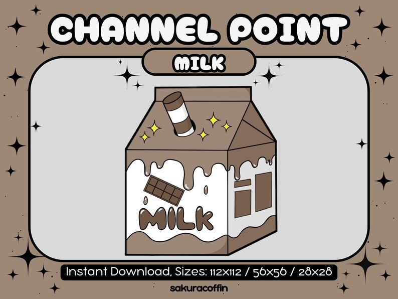 Chocolate Milk Box | Cute Twitch Channel Point Icon / Emote | - Etsy