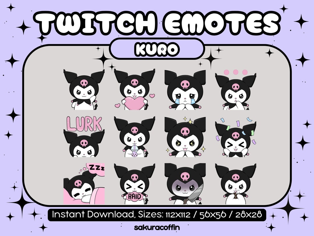 Kuro White Plush Emotes | 12 Cute Emote Set for Twitch | - Etsy