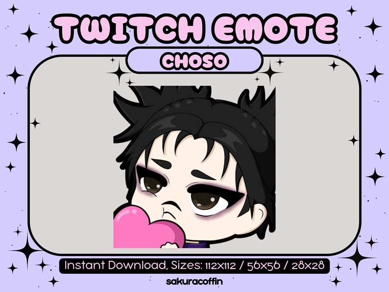 Jjk Choso Heart Emote | 1 Cute Emote for Twitch | - Etsy