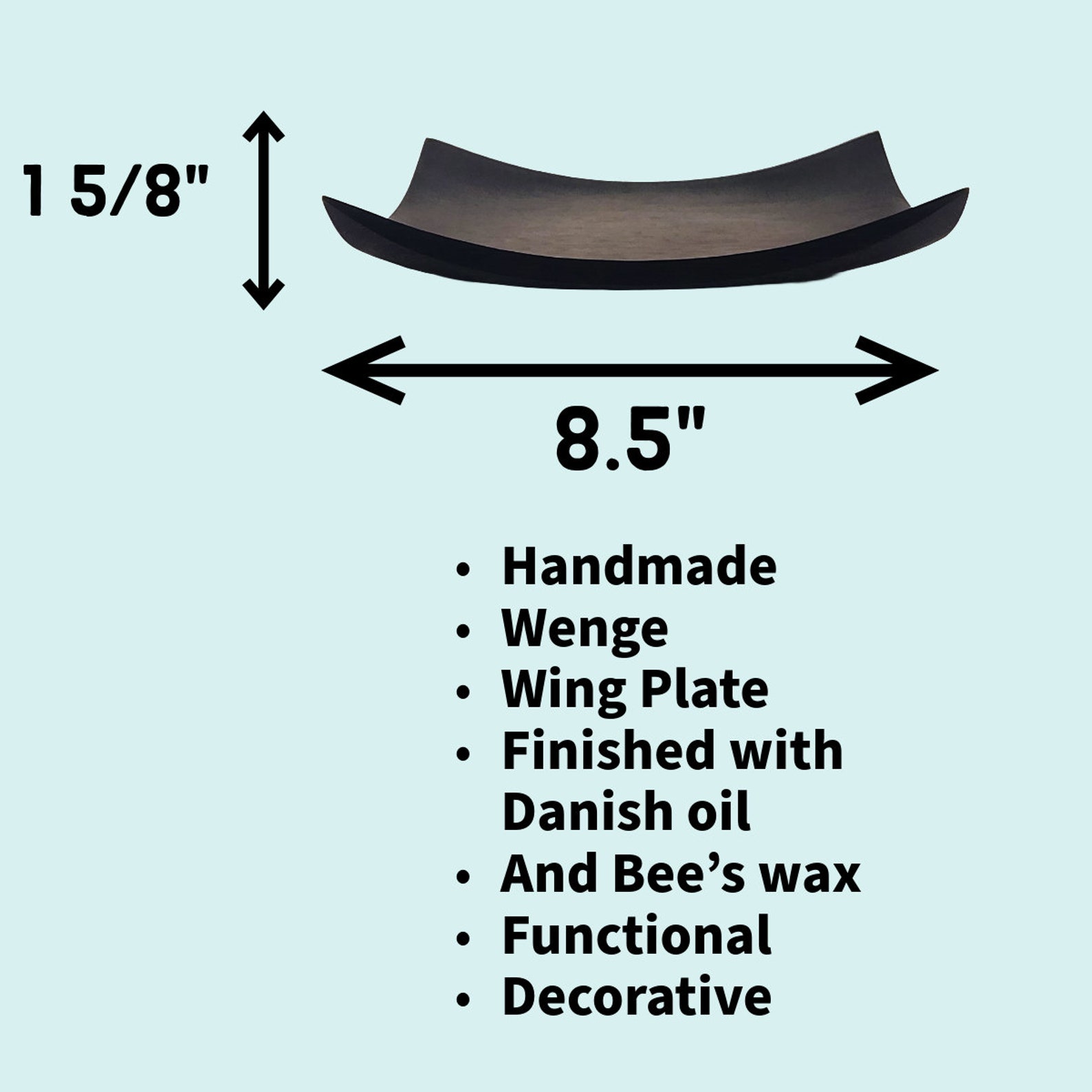 Square Winged Plate . Made From Ethically Sourced Wenge Wood. Ideal for ...