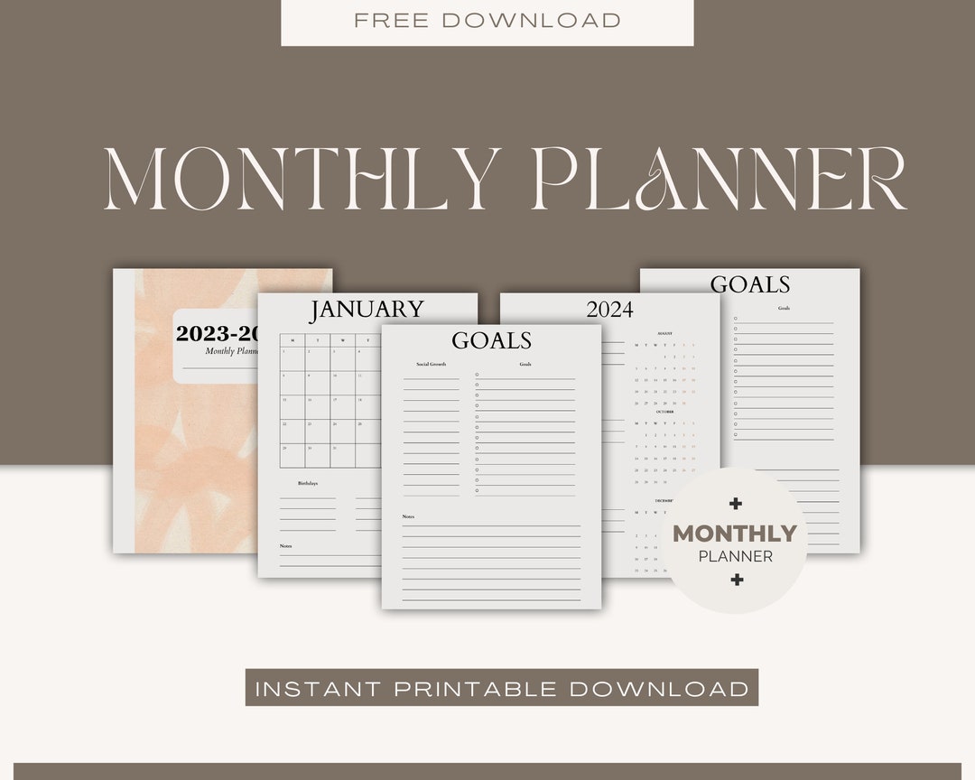 Editable Monthly Planner, Undated Monthly Calendar, Monthly Insert ...