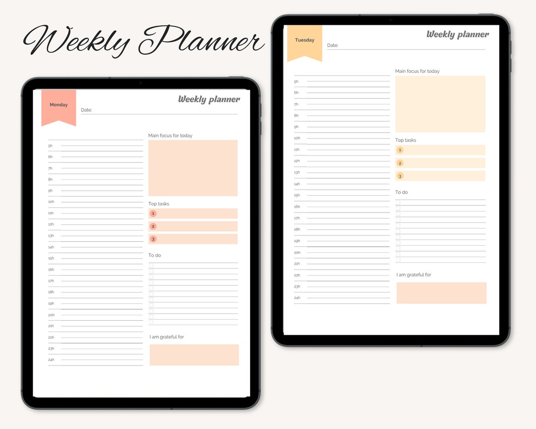 Editable Weekly Planner, Printable, Digital, Weekly Planner PDF, Weekly ...