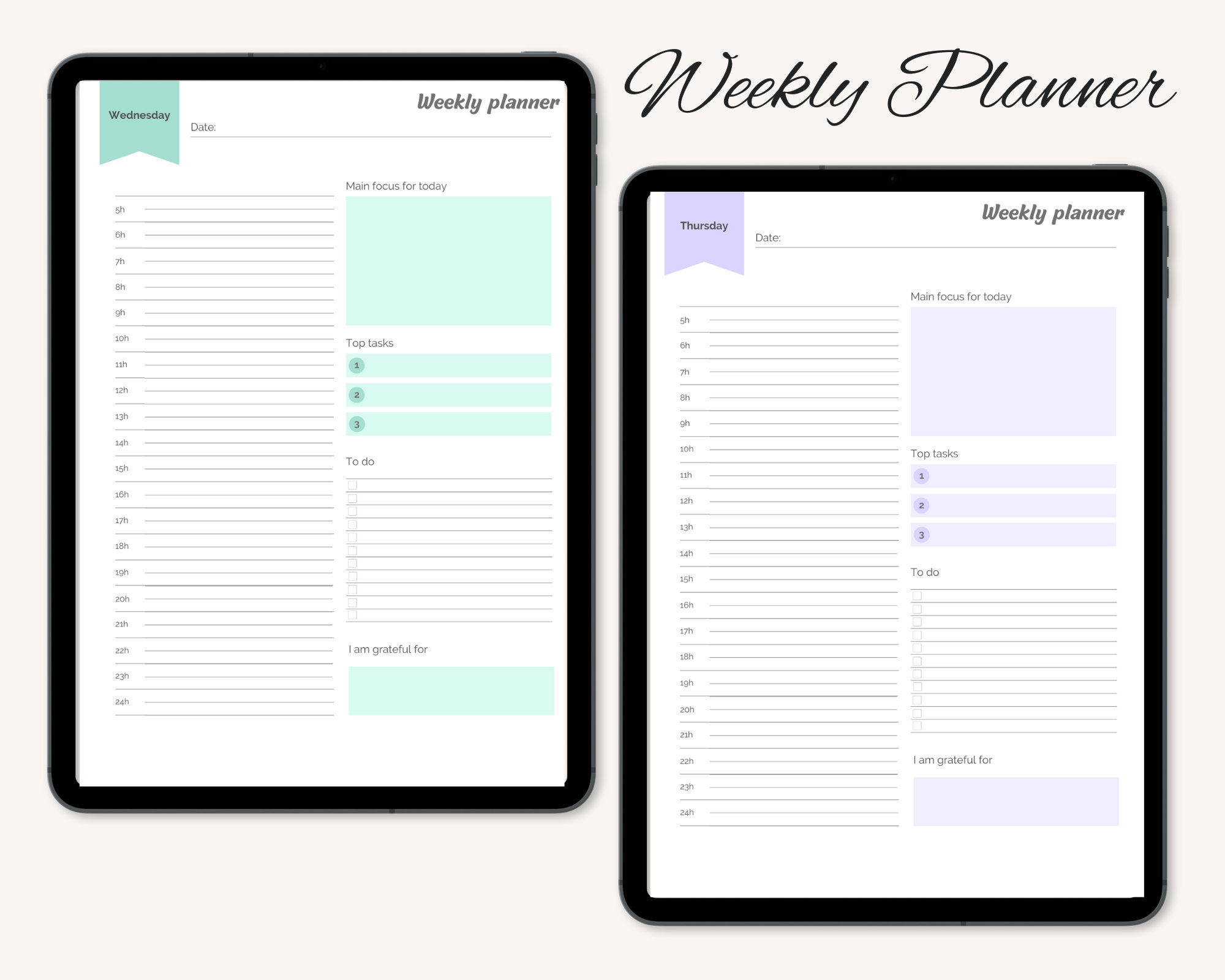 Editable Weekly Planner, Printable, Digital, Weekly Planner PDF, Weekly ...