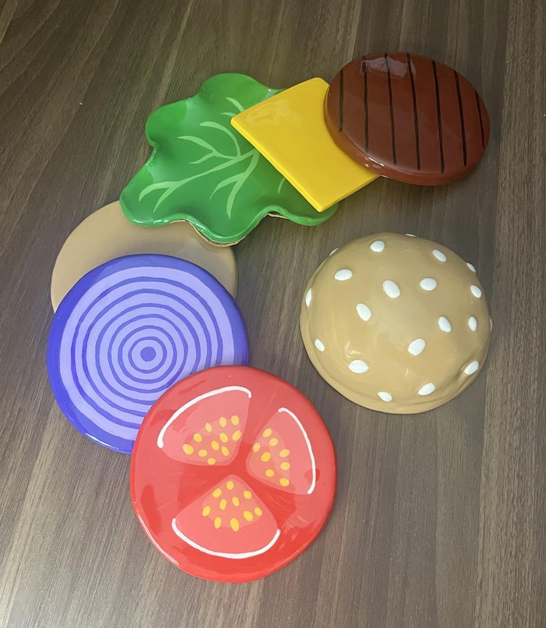 Cheeseburger Coaster Set - Etsy