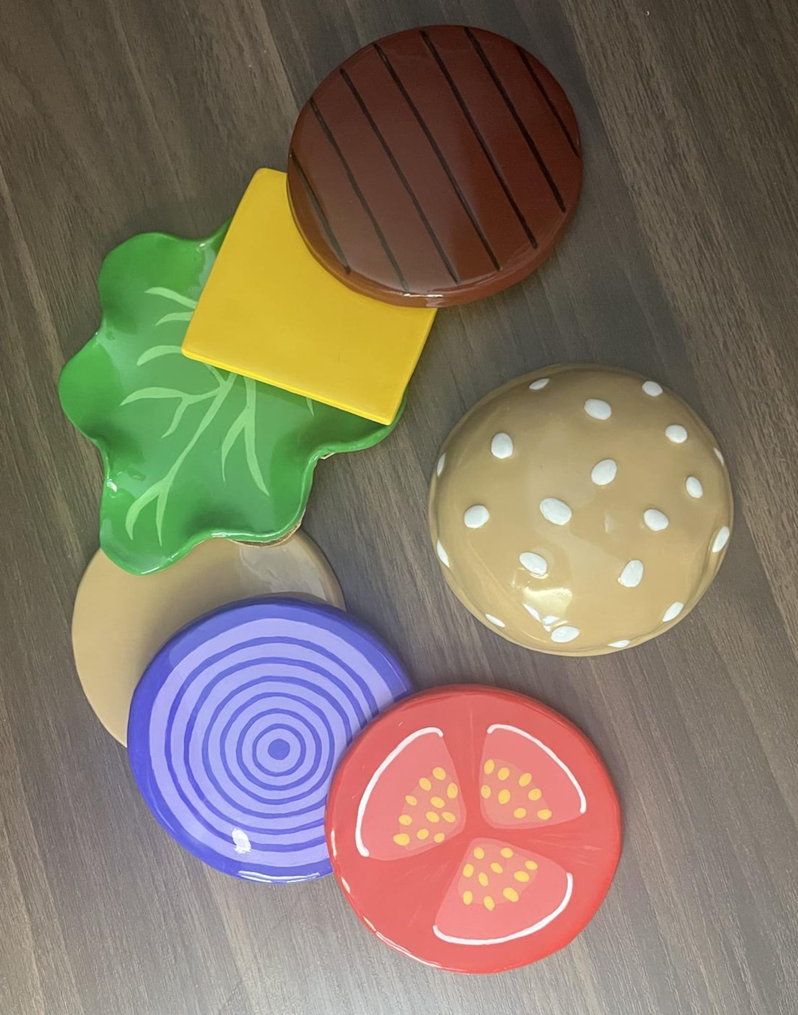 Cheeseburger Coaster Set - Etsy