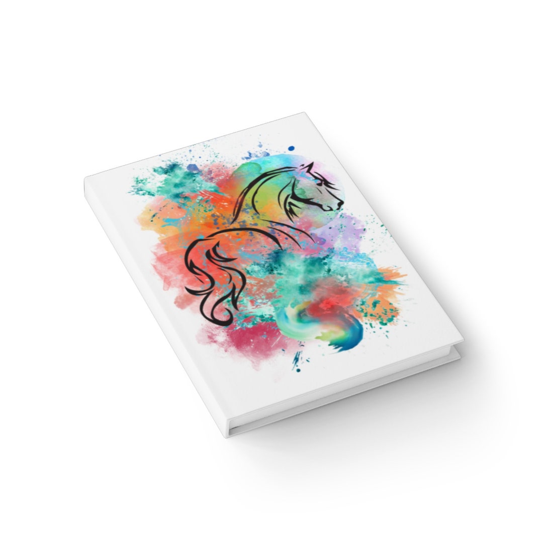 Journals Rainbow Watercolor Horse Ruled Line - Etsy