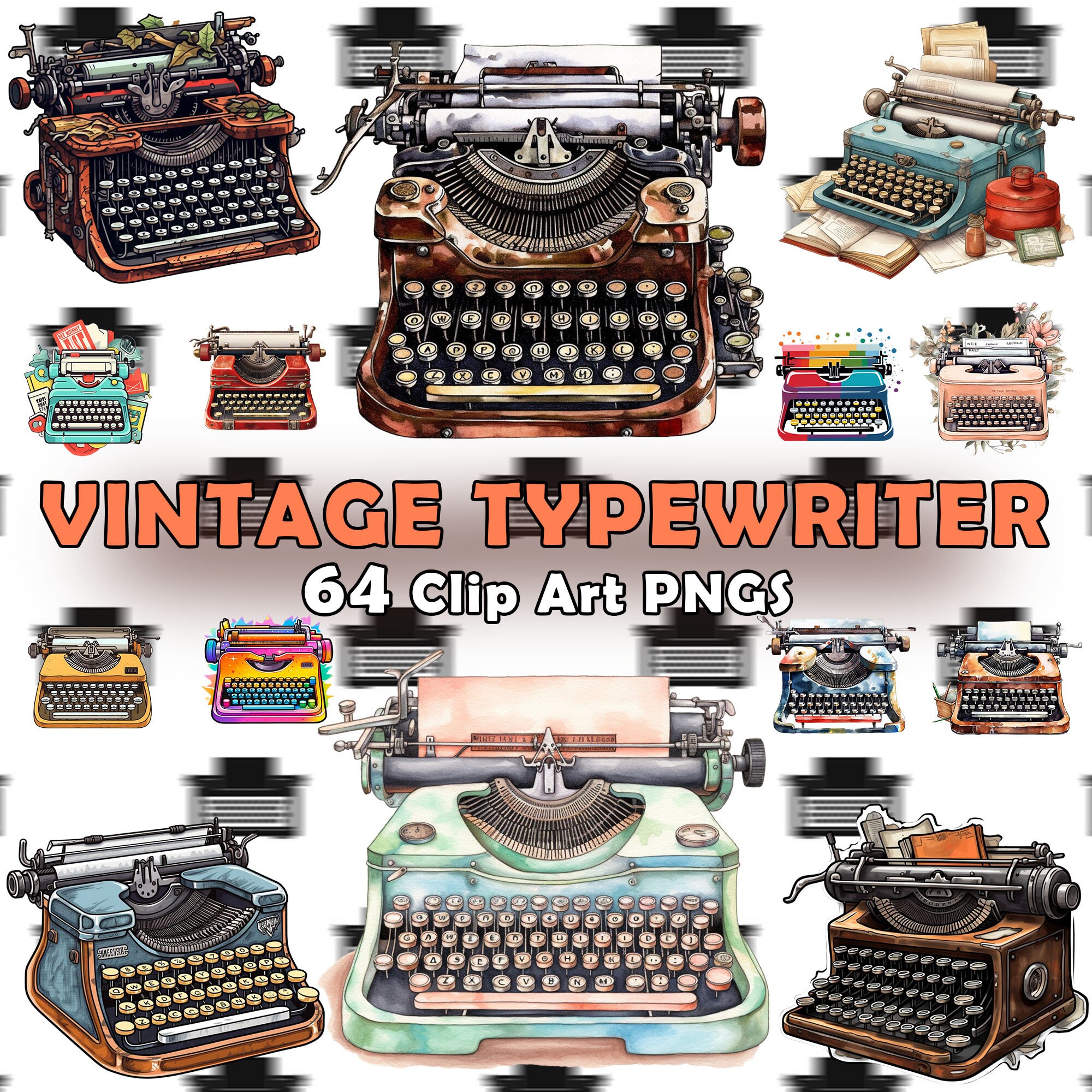 Vintage Typewriter Png Victorian Typewriter Clip Art Typewriter Digital ...