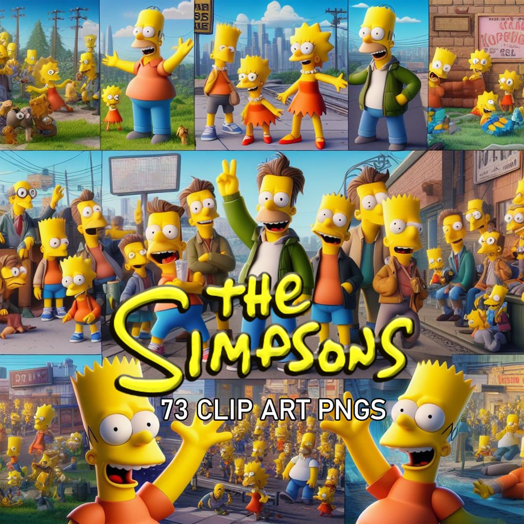 Simpsons Clip Art Bundle Simpsons PNG Bart Simpson PNG Instant Download ...