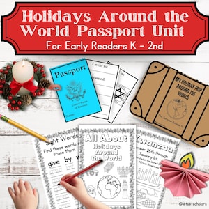 Holidays Around the World Mini Book, Passport and Crafts Unit for ...