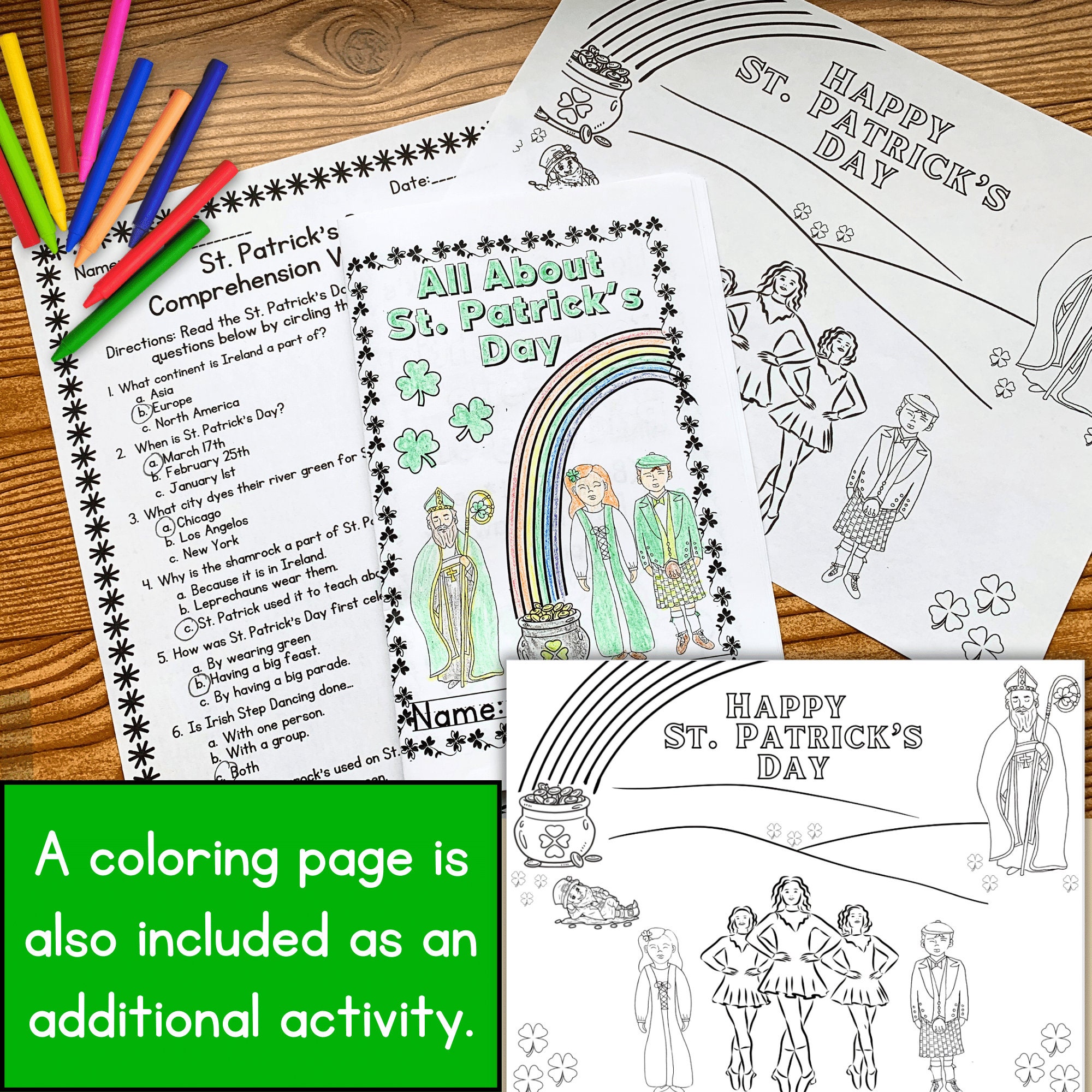 St. Patrick’s Day Unit for Homeschool With Mini Book, Crafts, and ...