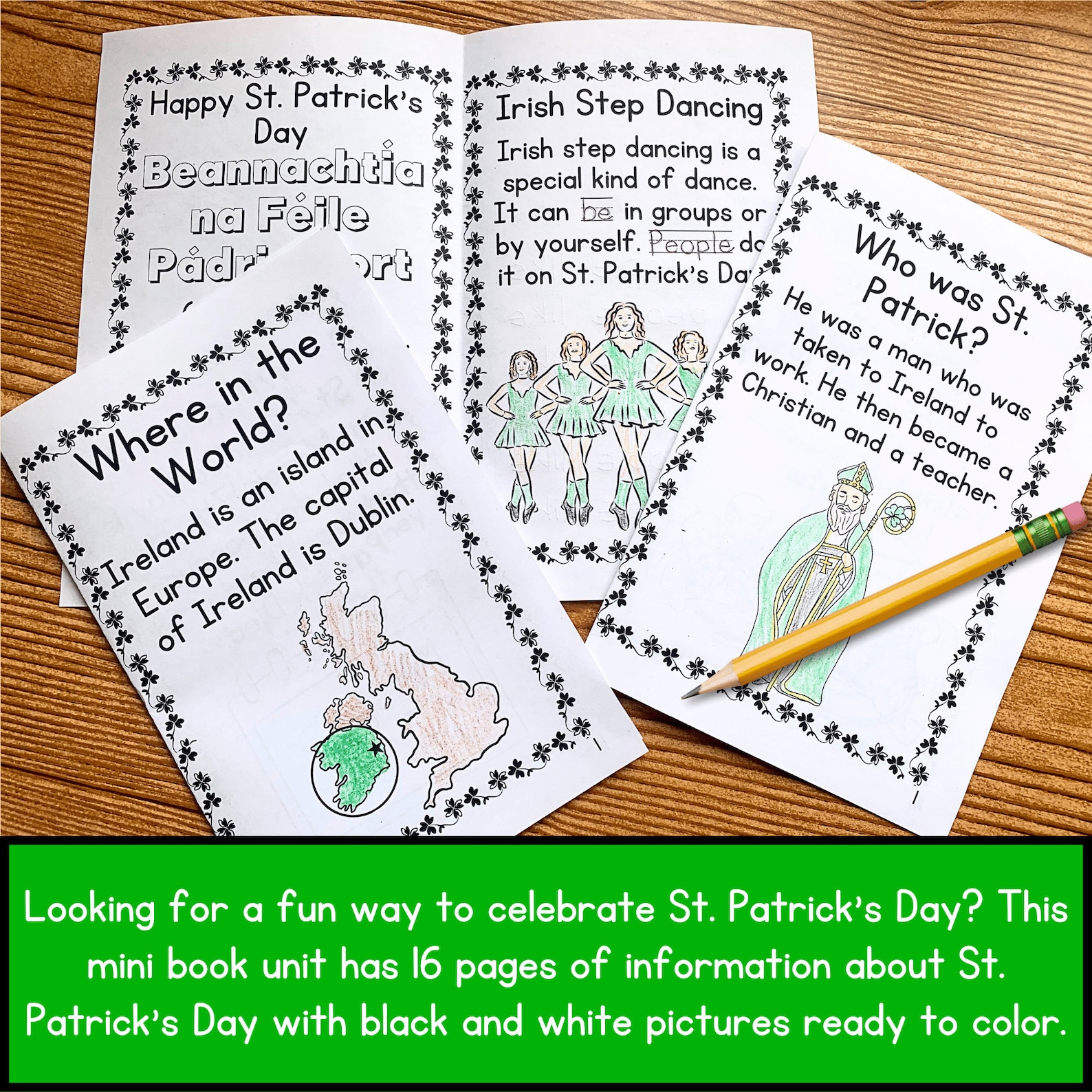St. Patricks Day Unit for Homeschool With Mini Book, Crafts, and ...