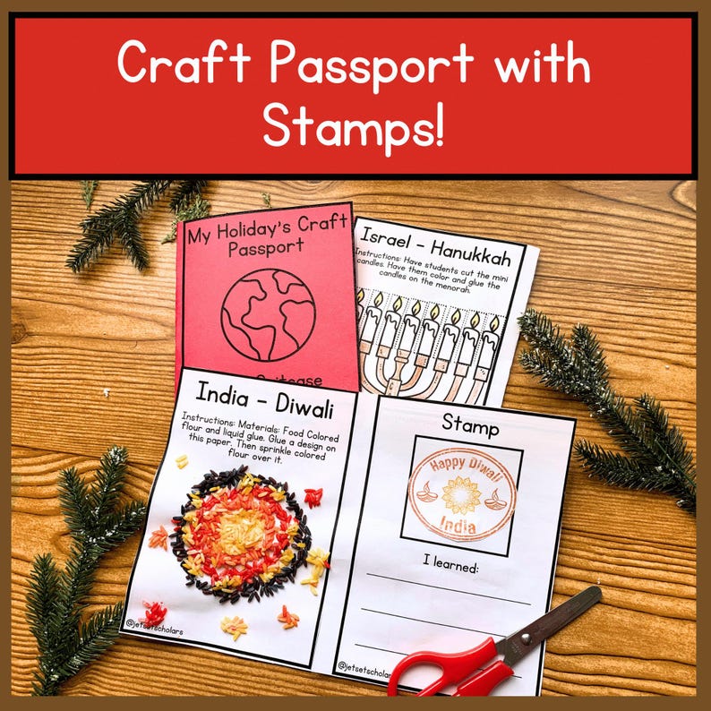 Winter Holidays Around the World Mini Book: Passport & Crafts Unit (1st ...