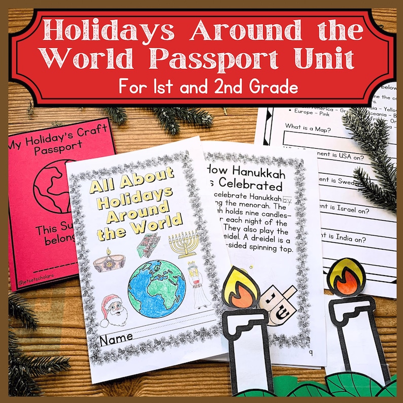 Winter Holidays Around the World Mini Book: Passport & Crafts Unit (1st ...