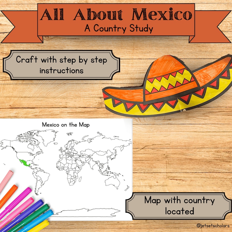 Mexico Unit Study: Mini Book & Vocabulary Activity (PDF Download) - Etsy