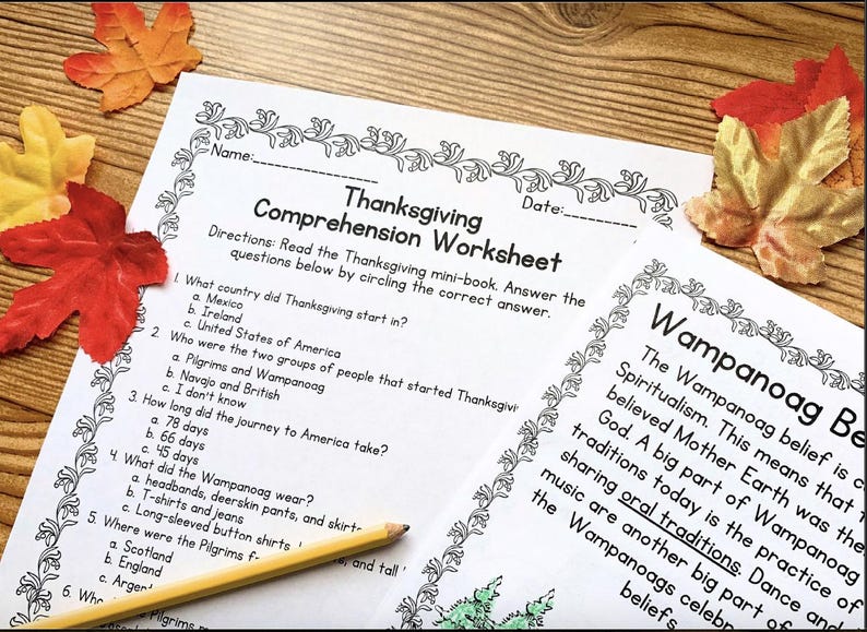 Thanksgiving Homeschool Unit With Printables, Activities, Mini Book for ...