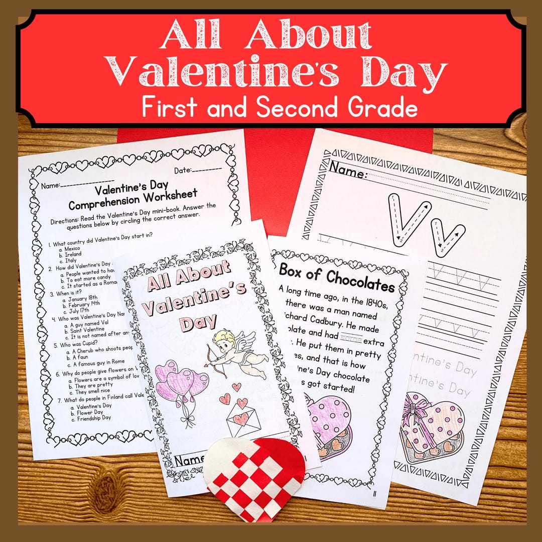 Homeschool Valentine's Day Reading Unit for 1st and 2nd Grade With ...