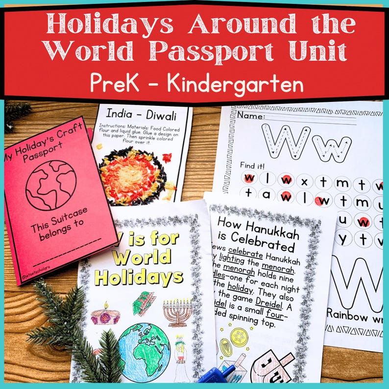 Winter Holidays Around the World Unit: Printables, Crafts, Passport ...