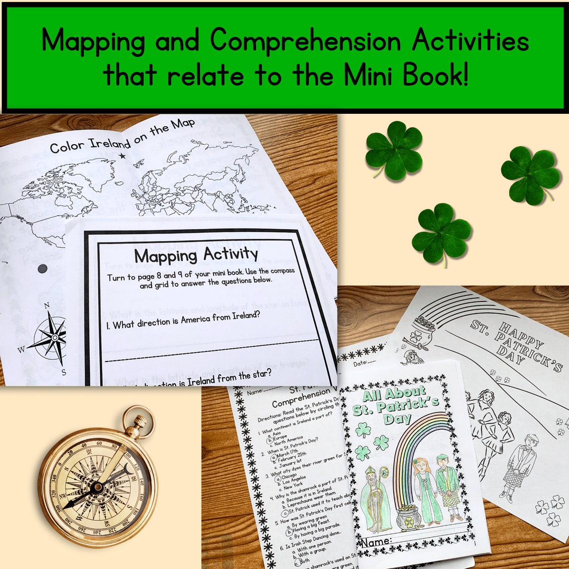 St. Patrick’s Day Unit for Homeschool With Mini Book, Crafts, and ...