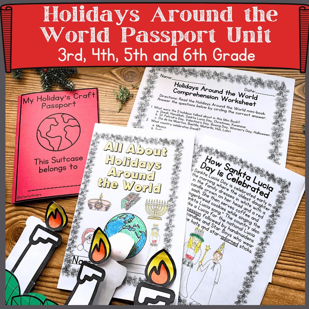 Holidays Around the World Printable Passport, Crafts, and Informational ...