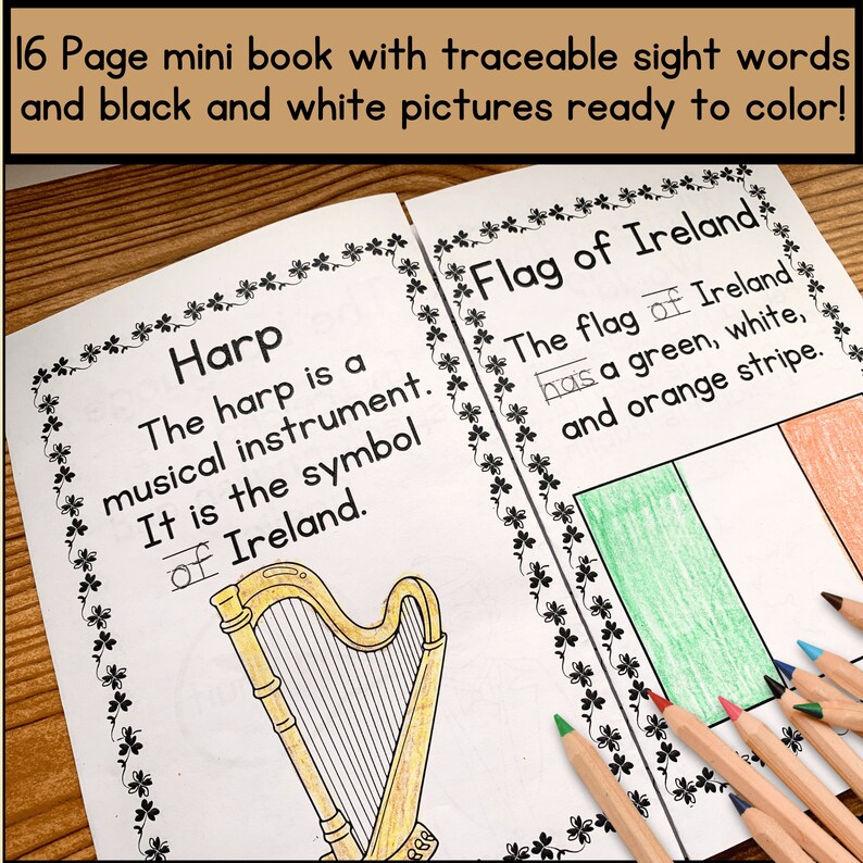 Ireland Country Study Unit: Mini Book & Harp Craft (PDF) - Etsy