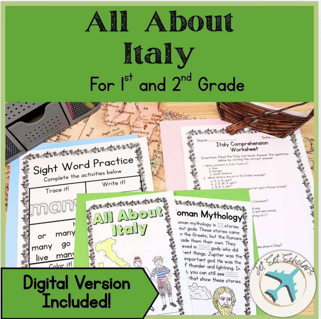 Italy Homeschool Unit Study: Reading, Crafts, Mapping (digital Included ...