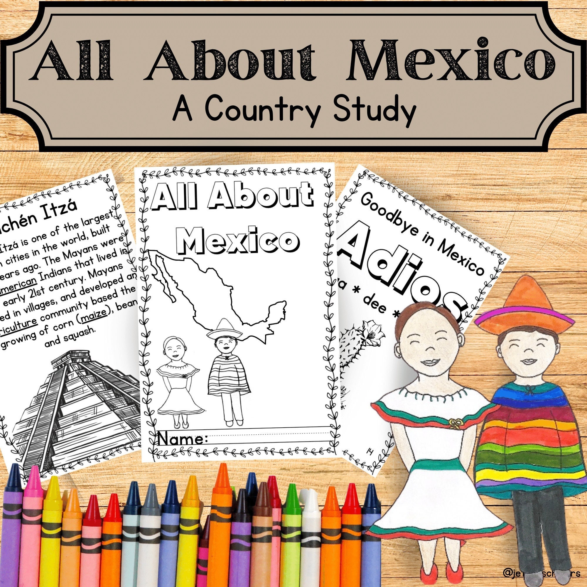 All About Mexico Unit Study (country Study Mini Book With Vocabulary ...