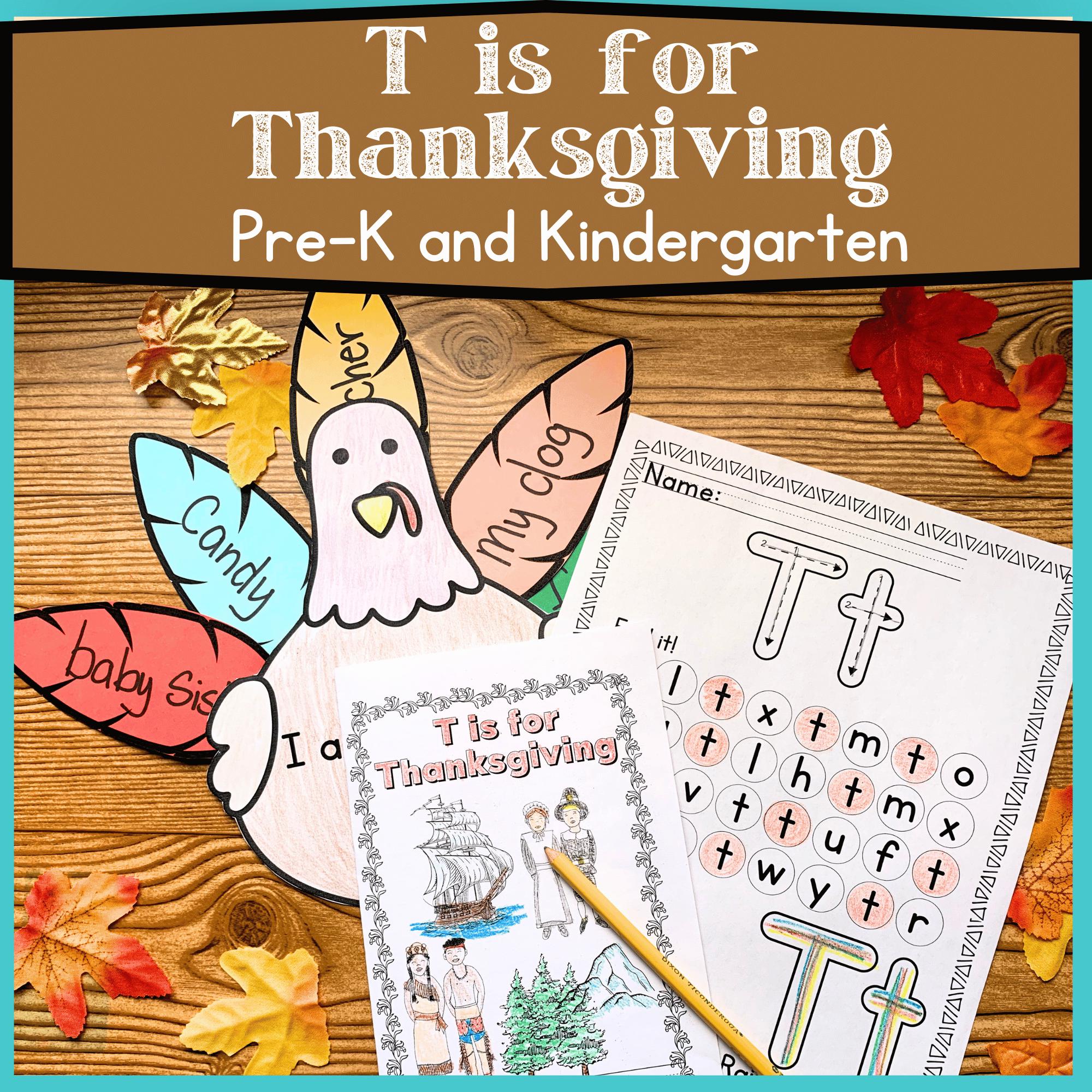 Kindergarten Thanksgiving Homeschool Unit and Mini Book With Coloring ...
