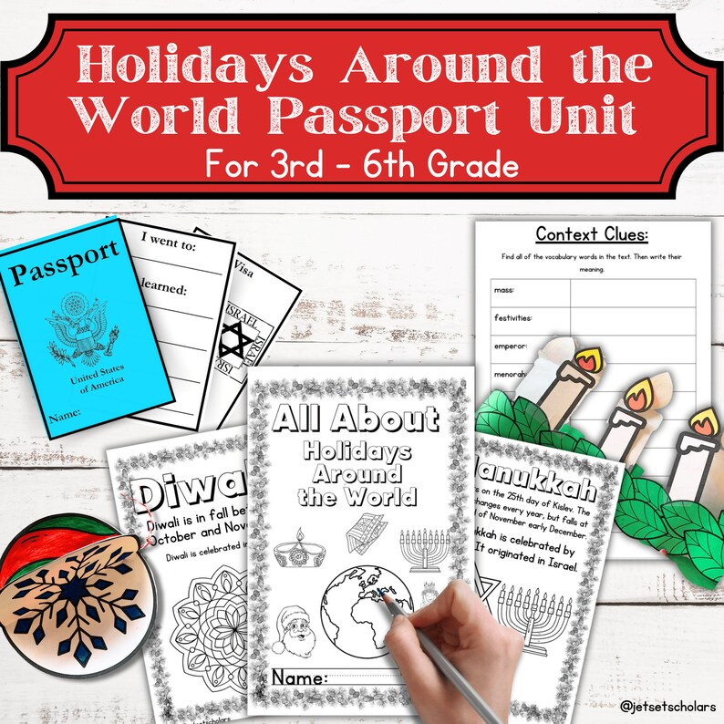 Holidays Around the World Printable Passport, Crafts, and Informational ...