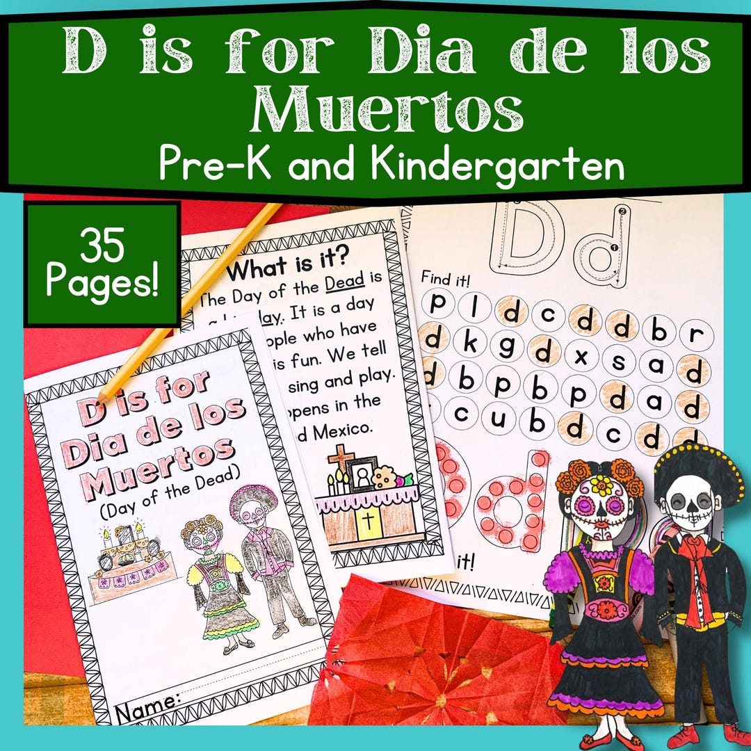 Dia De Los Muertos Unit Study: Letter D Practice for Prek-kindergarten ...